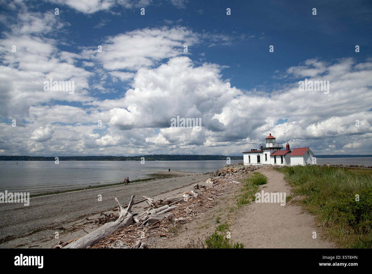 West Point Lighthouse in Seattle's Discovery Park, Washington, USA ...