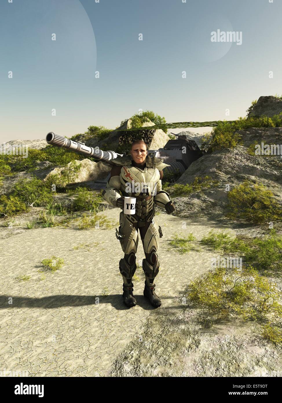 British Space Marine, Breakfast Stock Photo - Alamy