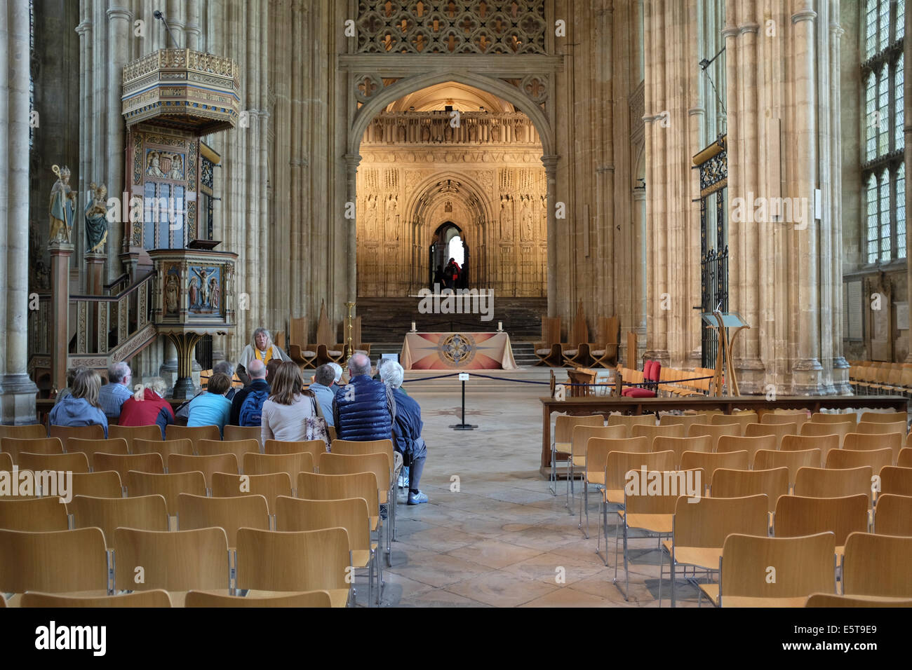 Guided tour inside the Canterbury Cathedral, UK Stock Photo - Alamy