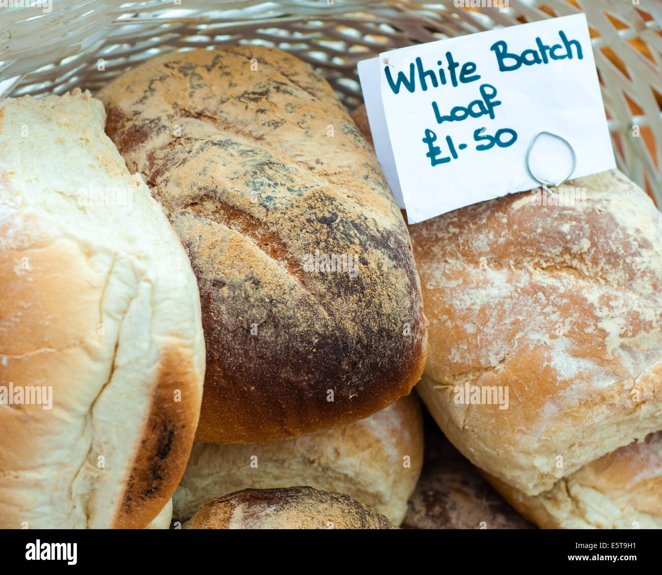 Close up shot on pieces of bread in British Market Stock Photo - Alamy