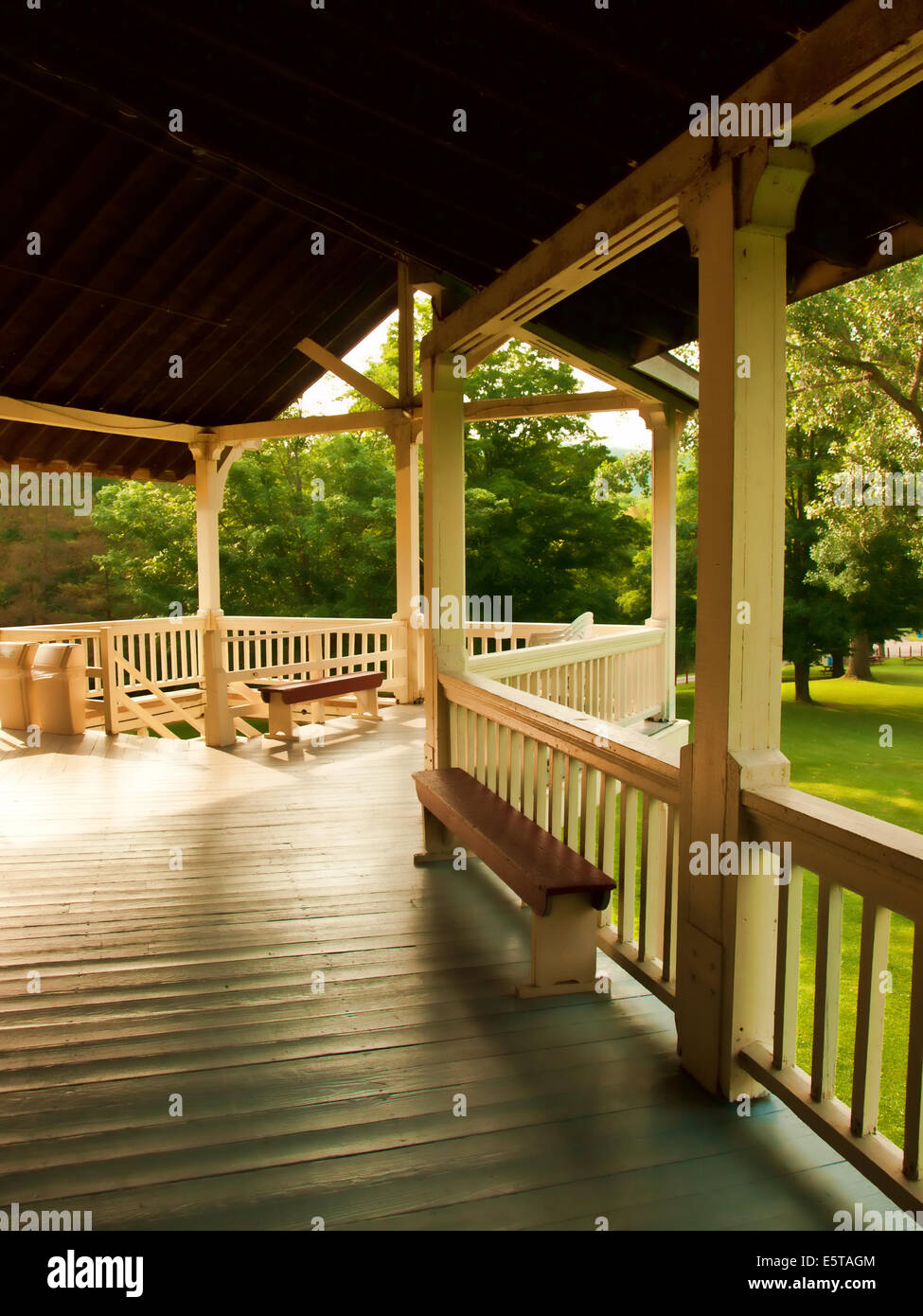 country porch at sunset Stock Photo - Alamy