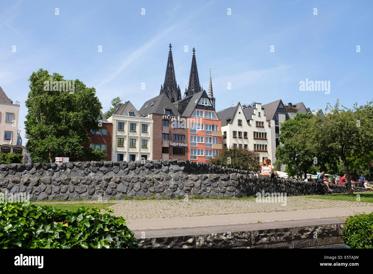 Riverside of the River Rhine in Cologne, Germany Stock Photo - Alamy
