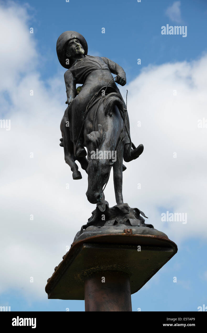 A bronze statue of Buffalo Bill in the Dennistoun are in teh East of ...