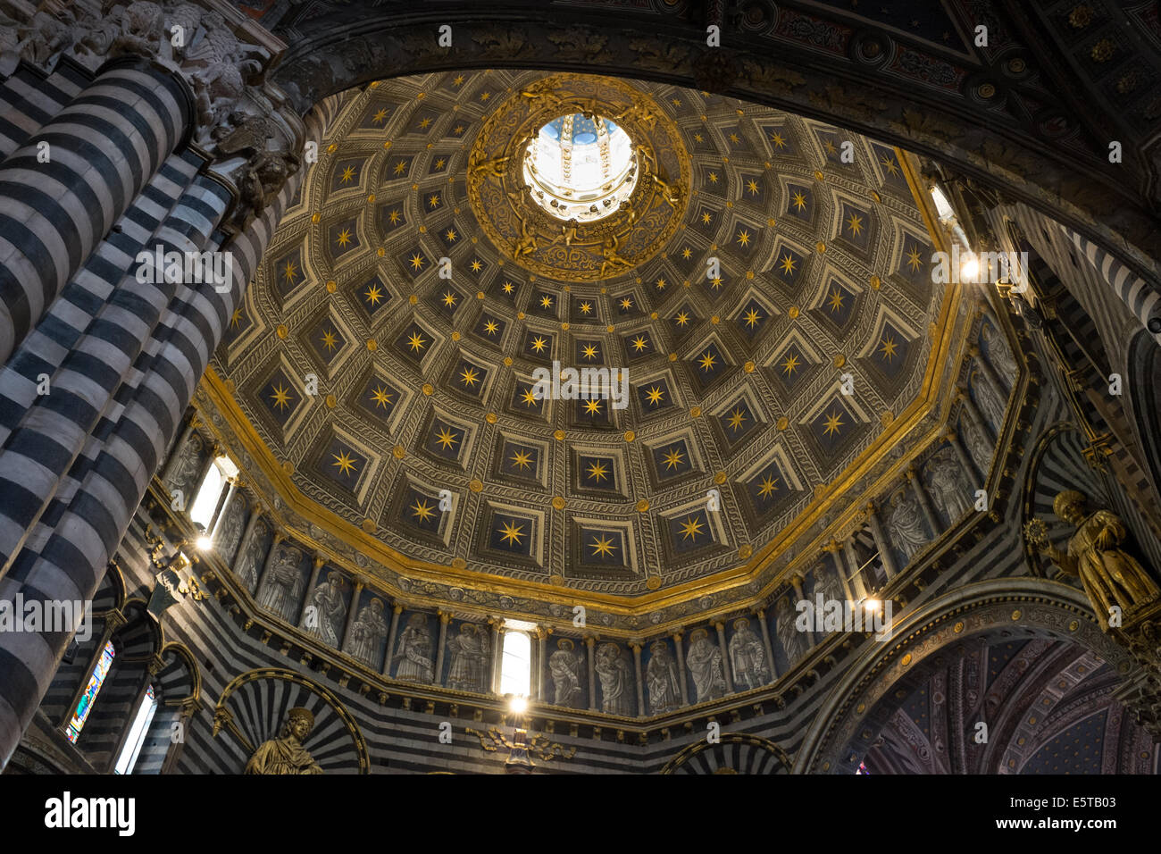 Looking up at the gilded ceiling in Siena Cathedral Stock Photo - Alamy