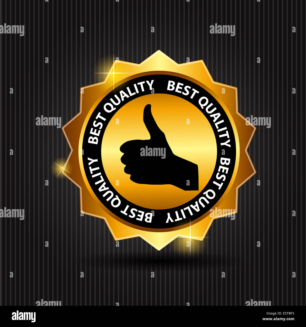 Vector Best Quality Label with Red Ribbon Stock Photo - Alamy