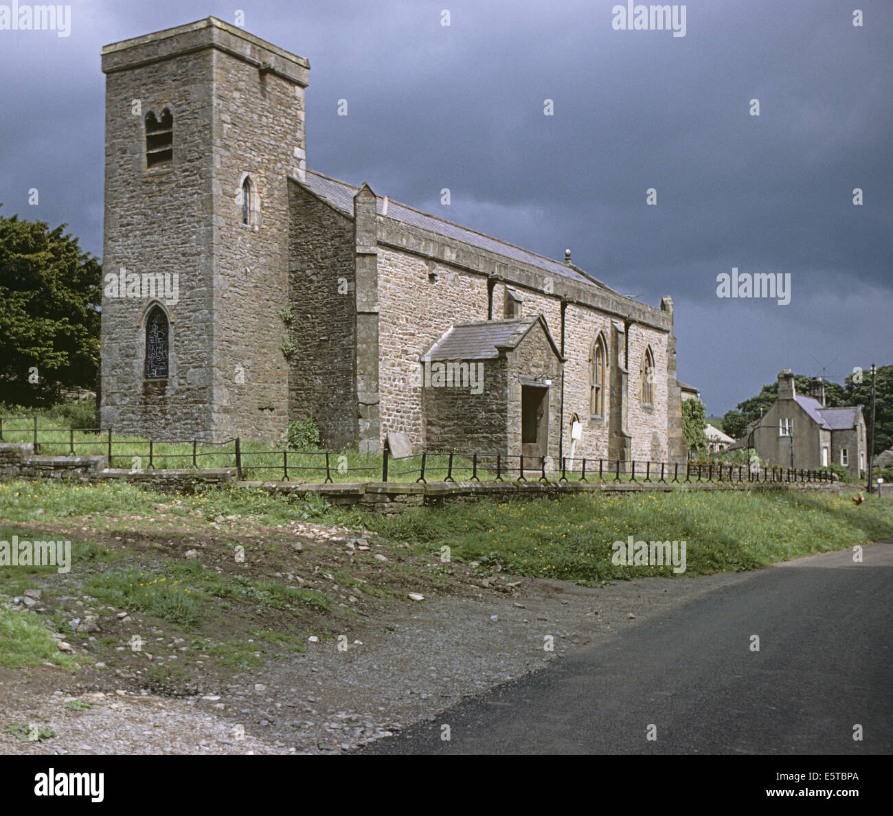 Small Norman-Saxon church to St. Oswald next to Castle Bolton, North ...