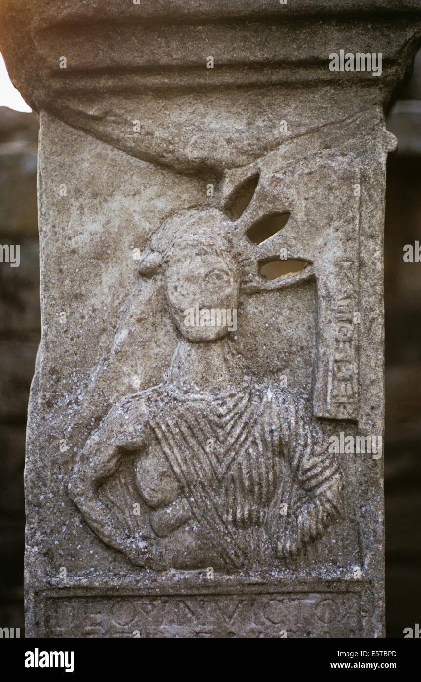 Copy of altar of Mithras from his temple at Carrawburgh, Hadrian's Wall ...