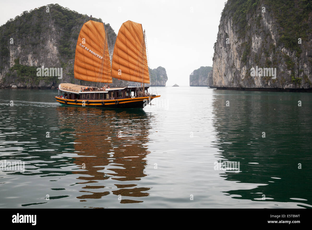 A boat, the Cat Ba Princess, sailing in Lan Ha Bay Stock Photo - Alamy