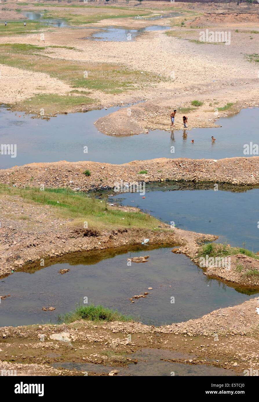 Zhengzhou, China's Henan Province. 5th Aug, 2014. The riverbed of the ...