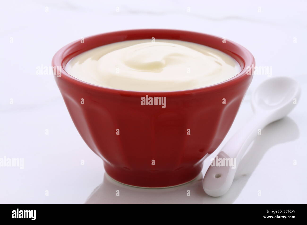 Delicious, nutritious and healthy fresh plain yogurt on vintage italian ...