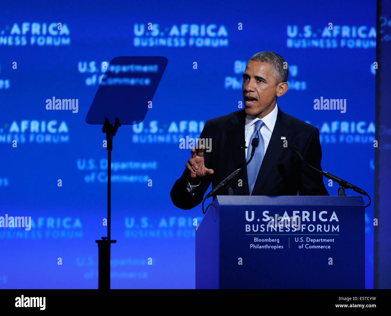 Washington, DC, USA. 5th Aug, 2014. U.S. President Barack Obama speaks ...