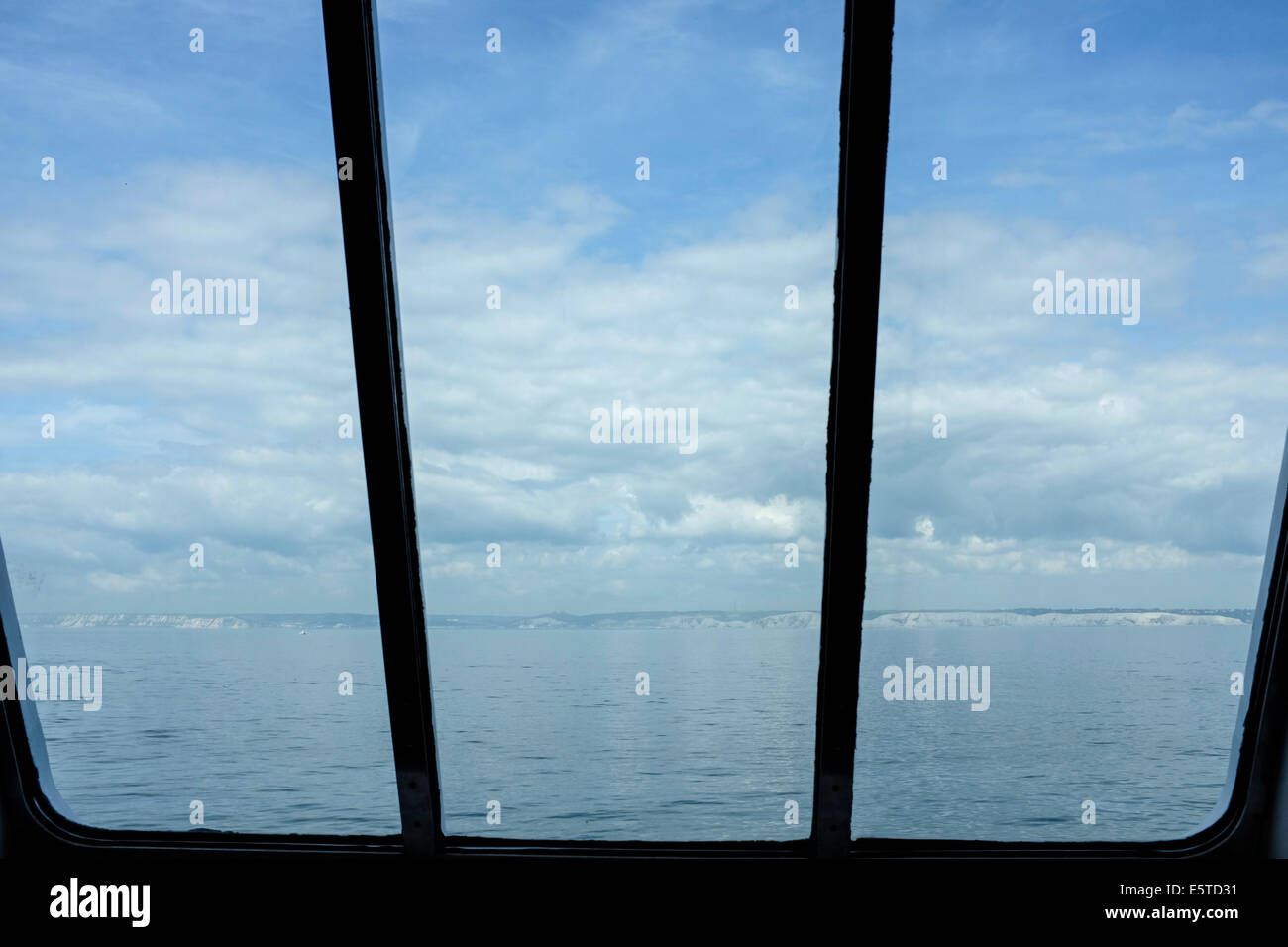 Looking through the ferry window while crossing the English Channel ...