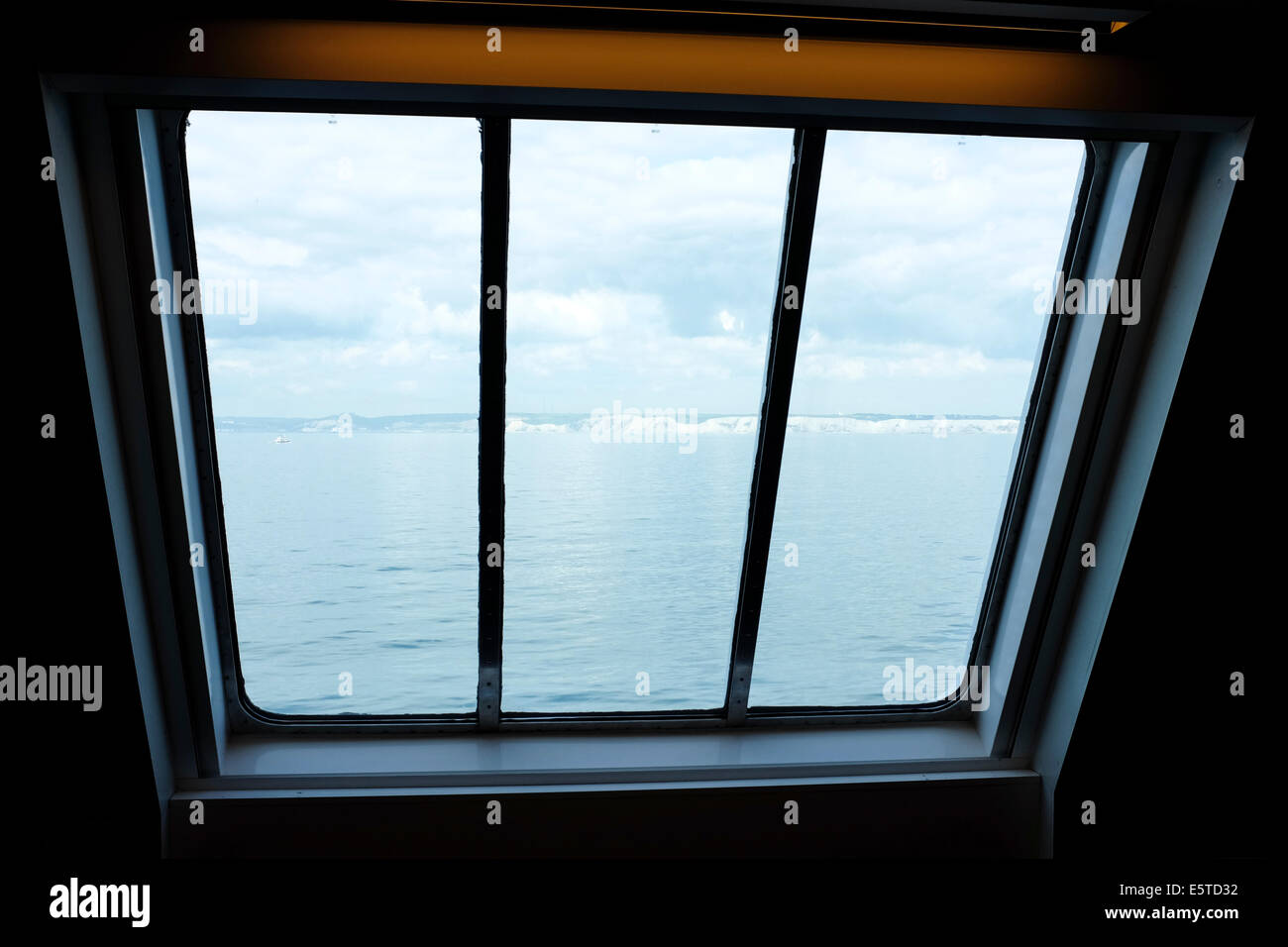 Looking through the ferry window while crossing the English Channel ...
