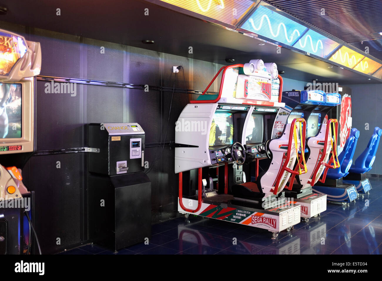 Arcade games machines on board a ferry Stock Photo - Alamy