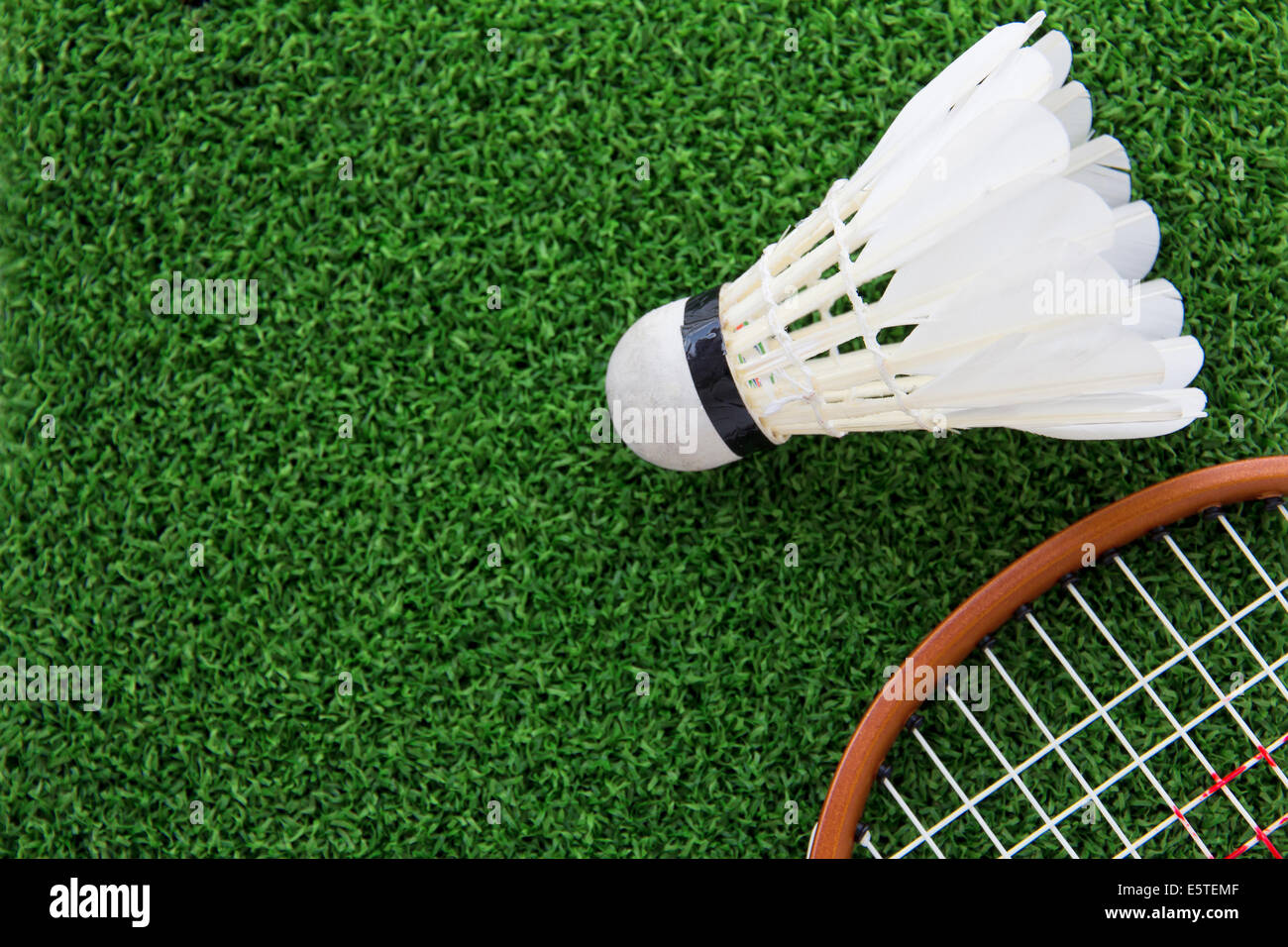 shuttlecock on court Stock Photo - Alamy