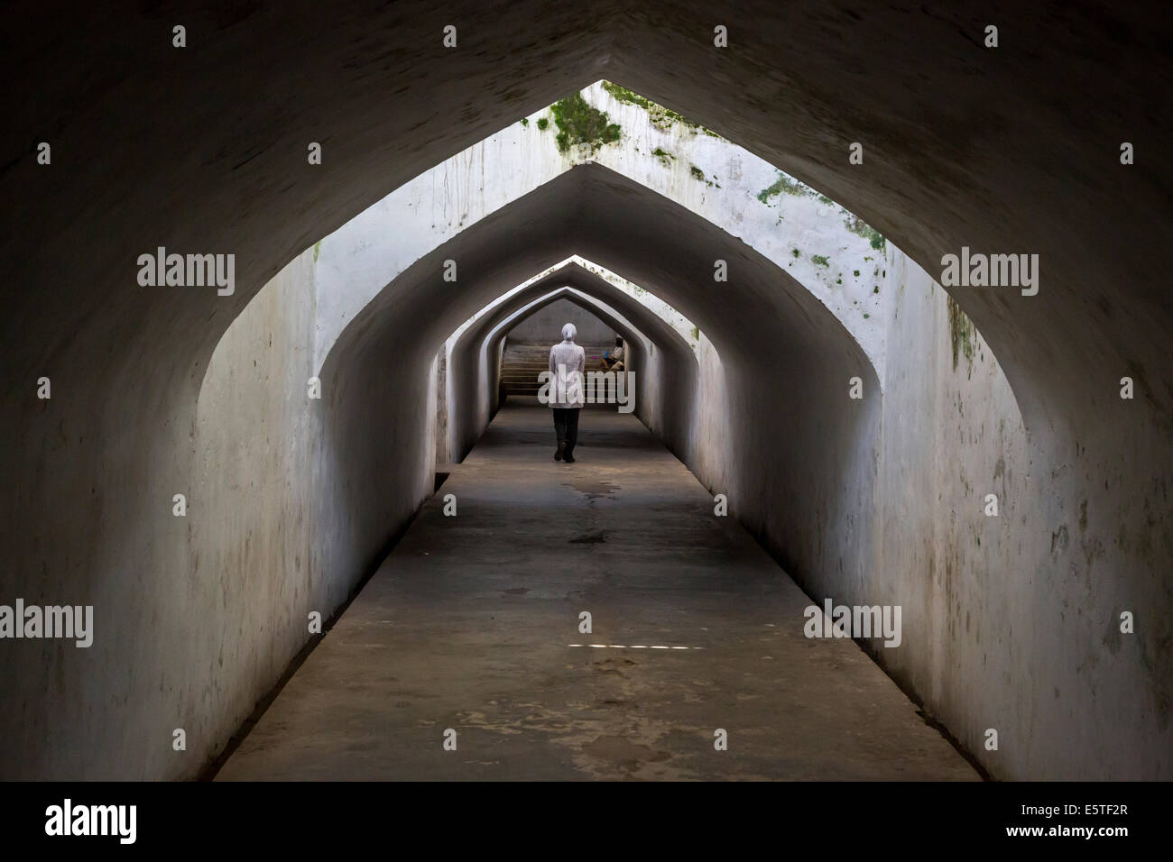 Yogyakarta, Java, Indonesia. Tunnel leading from the Underground Mosque ...