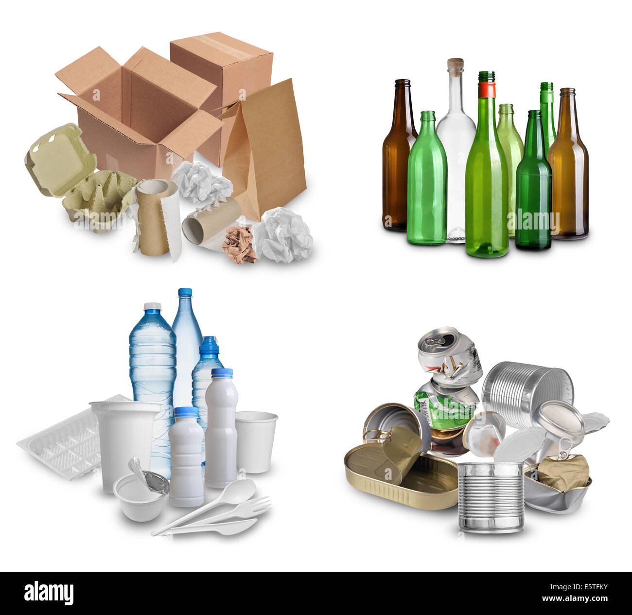 Samples of trash for recycling isolated on white background Stock Photo ...