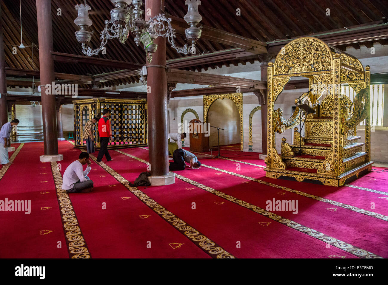 Yogyakarta, Java, Indonesia. Interior of the Great Mosque, Masjid Gedhe ...