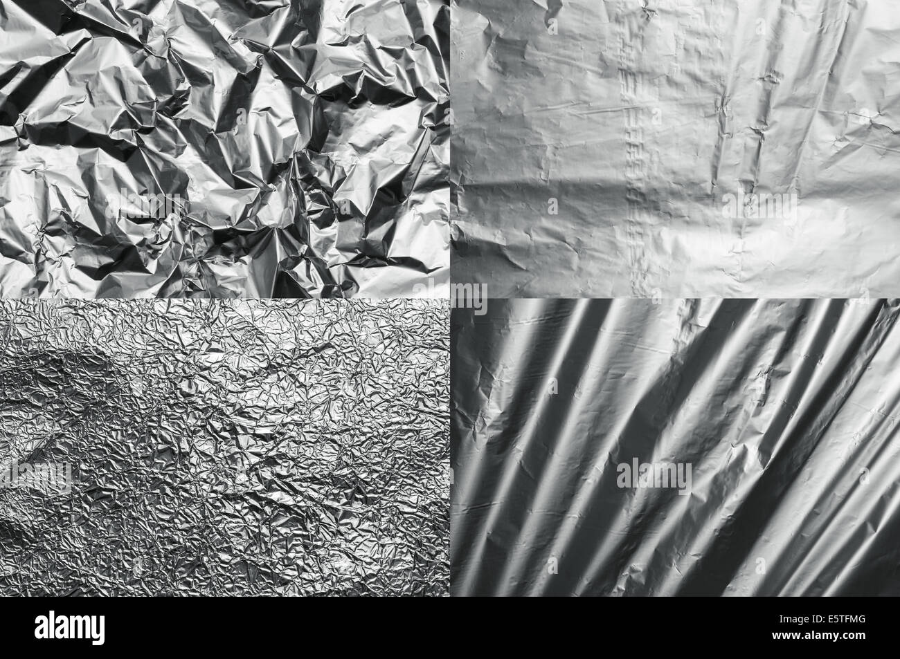Set of four metal foil textures Stock Photo - Alamy