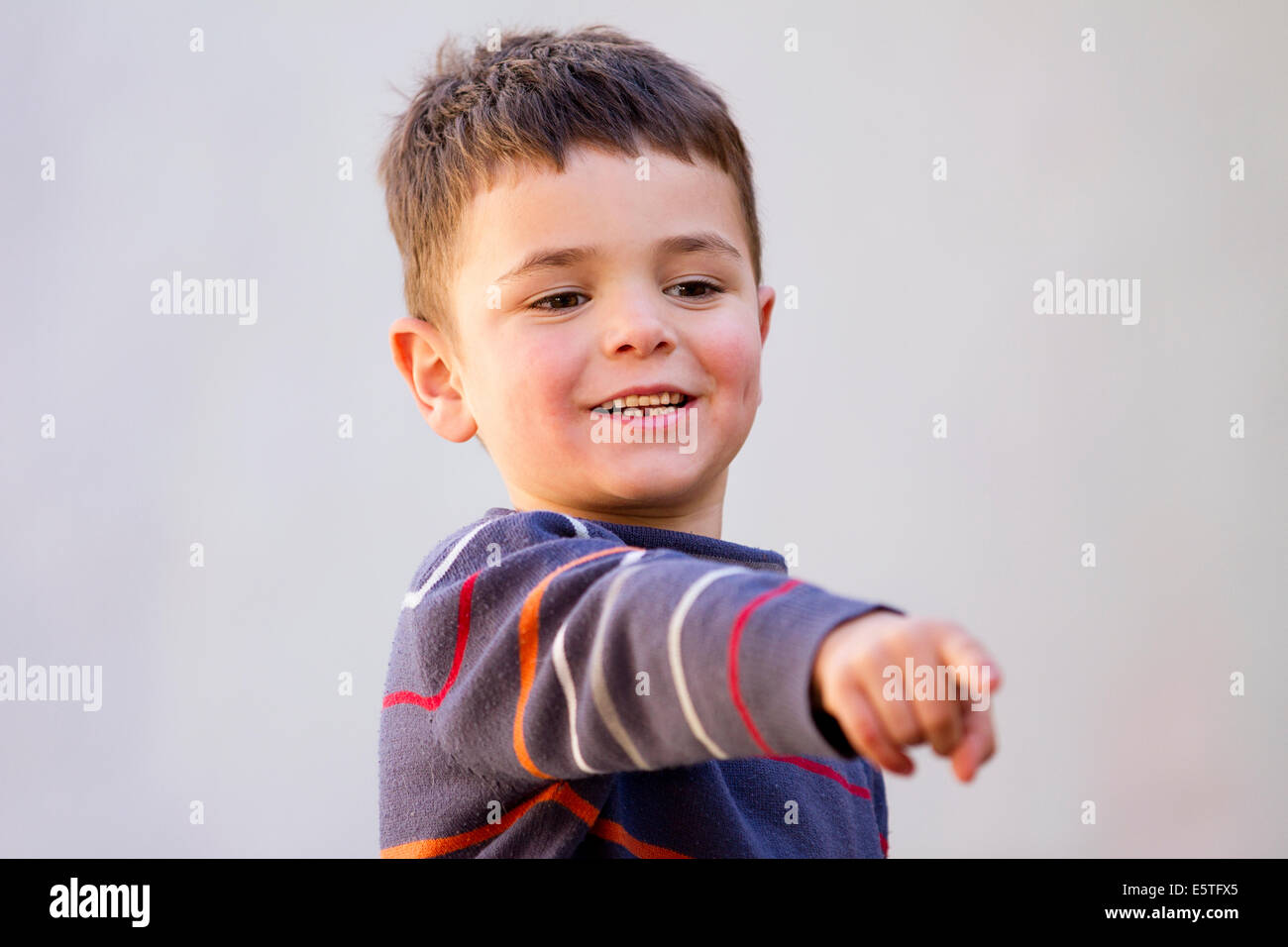 Boy pointing his finger hi-res stock photography and images - Alamy