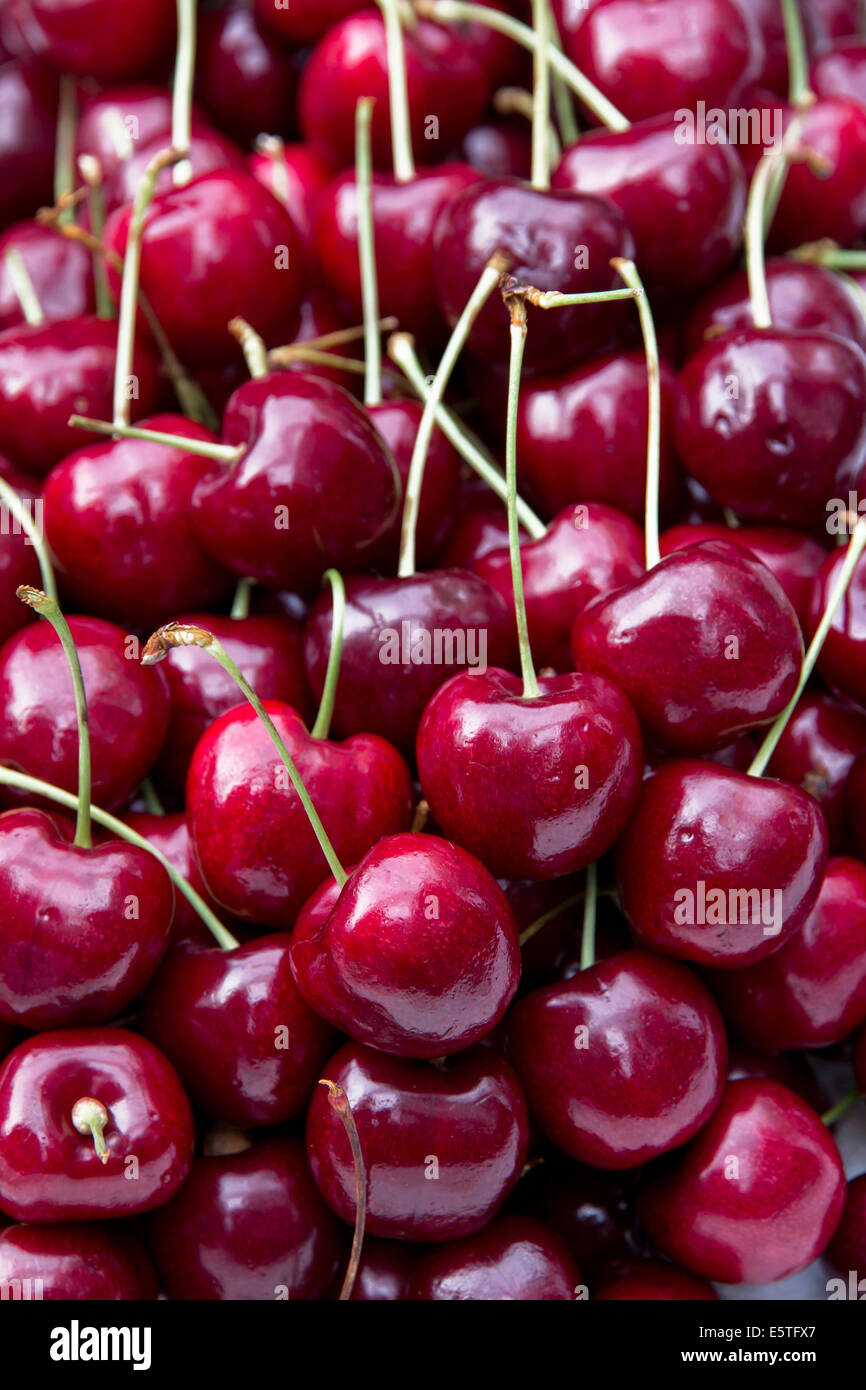fresh cherries in food market Stock Photo - Alamy