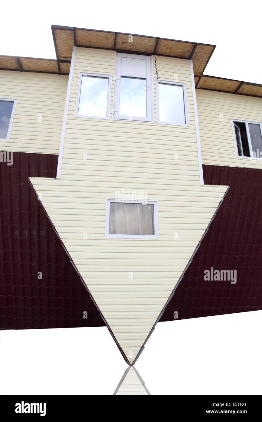 inverted house isoalted on white Stock Photo - Alamy