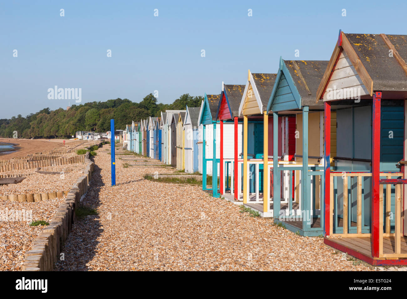 England, Hampshire, Calshot, Beach Huts Stock Photo - Alamy