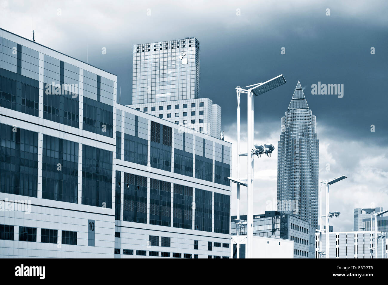Messe Frankfurt exhibition grounds with Messeturm tower, Torhaus ...