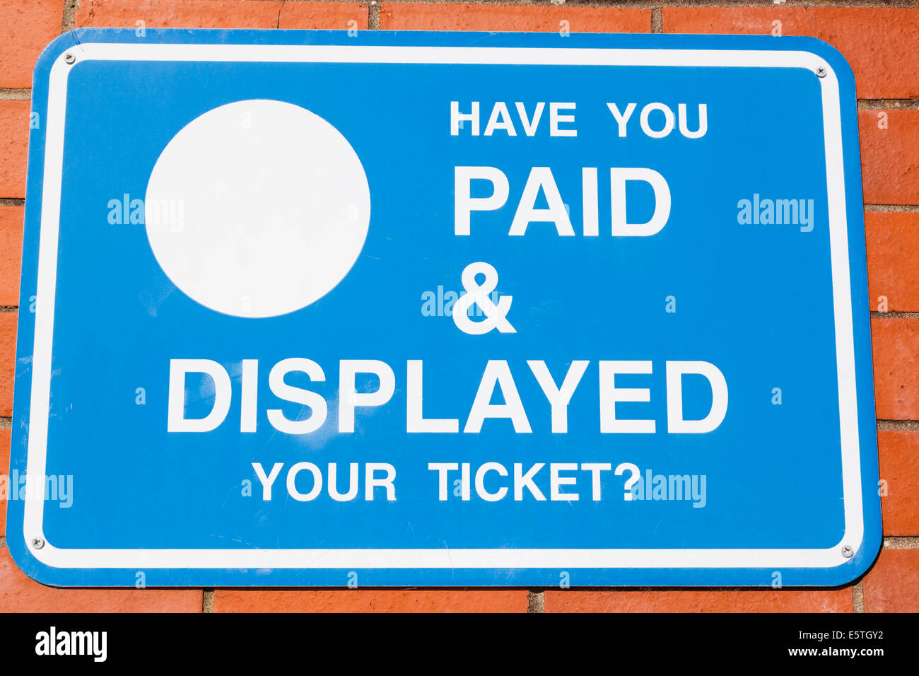 England, Typical Pay and Display Parking Sign Stock Photo - Alamy