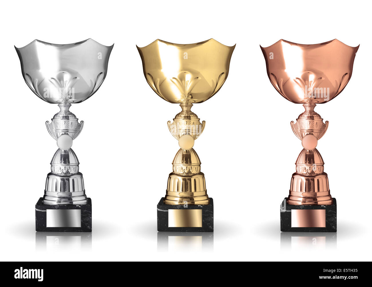 champion trophies isolated on white background Stock Photo - Alamy
