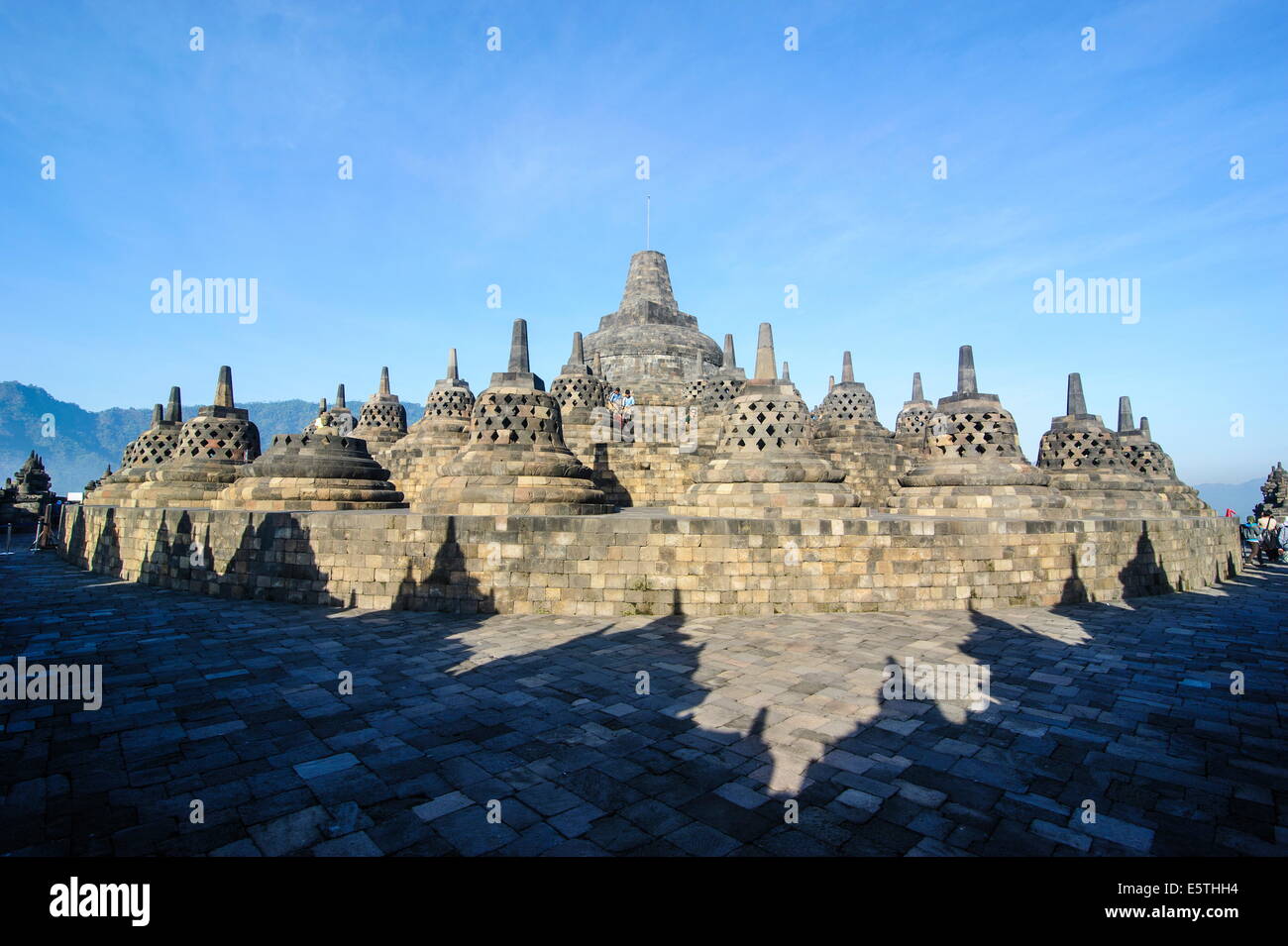 The temple complex of Borobodur, UNESCO World Heritage Site, Java ...