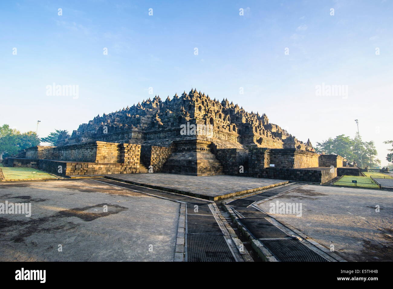 Early morning light at the temple complex of Borobodur, UNESCO World ...