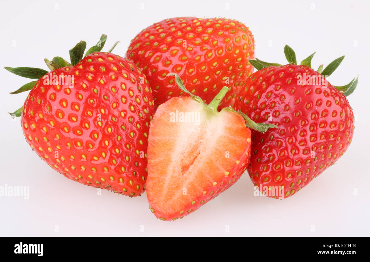 Three whole strawberries hi-res stock photography and images - Alamy