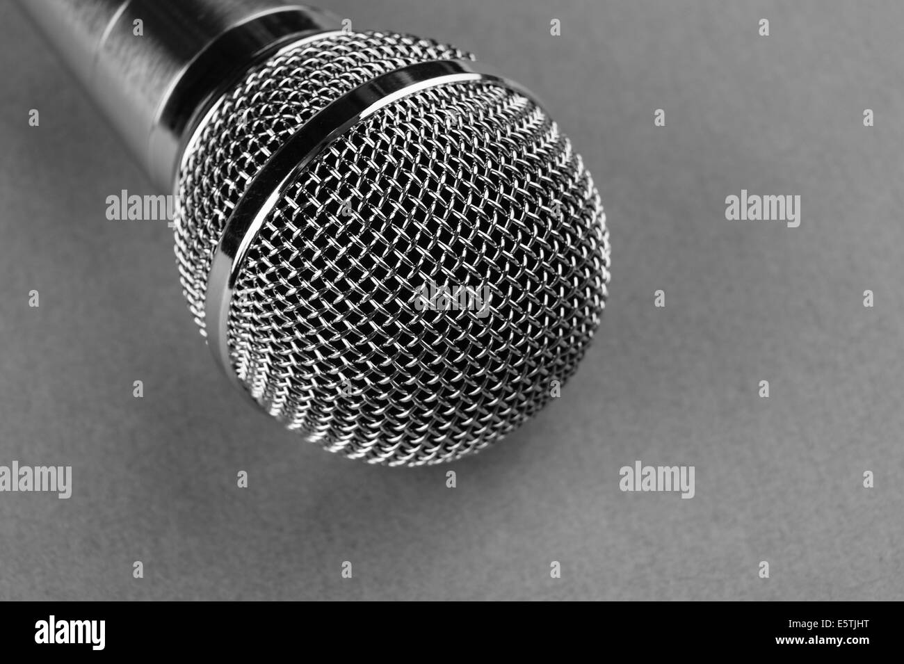 Classic dynamic microphone on a dark background Stock Photo - Alamy