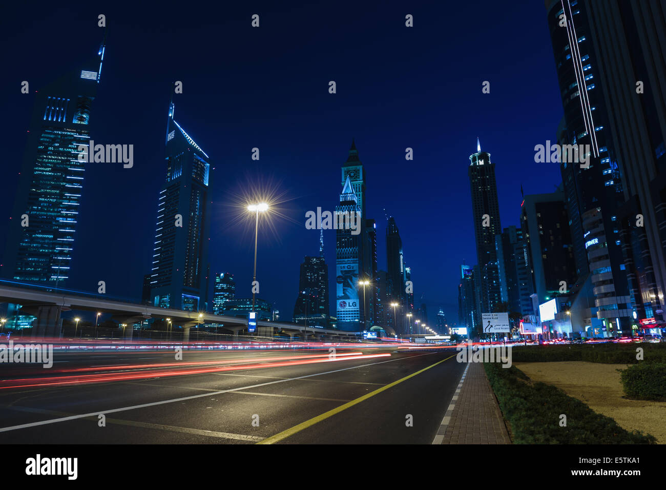 DUBAI, UAE - NOVEMBER 14: General view of Dubai at night, on November ...