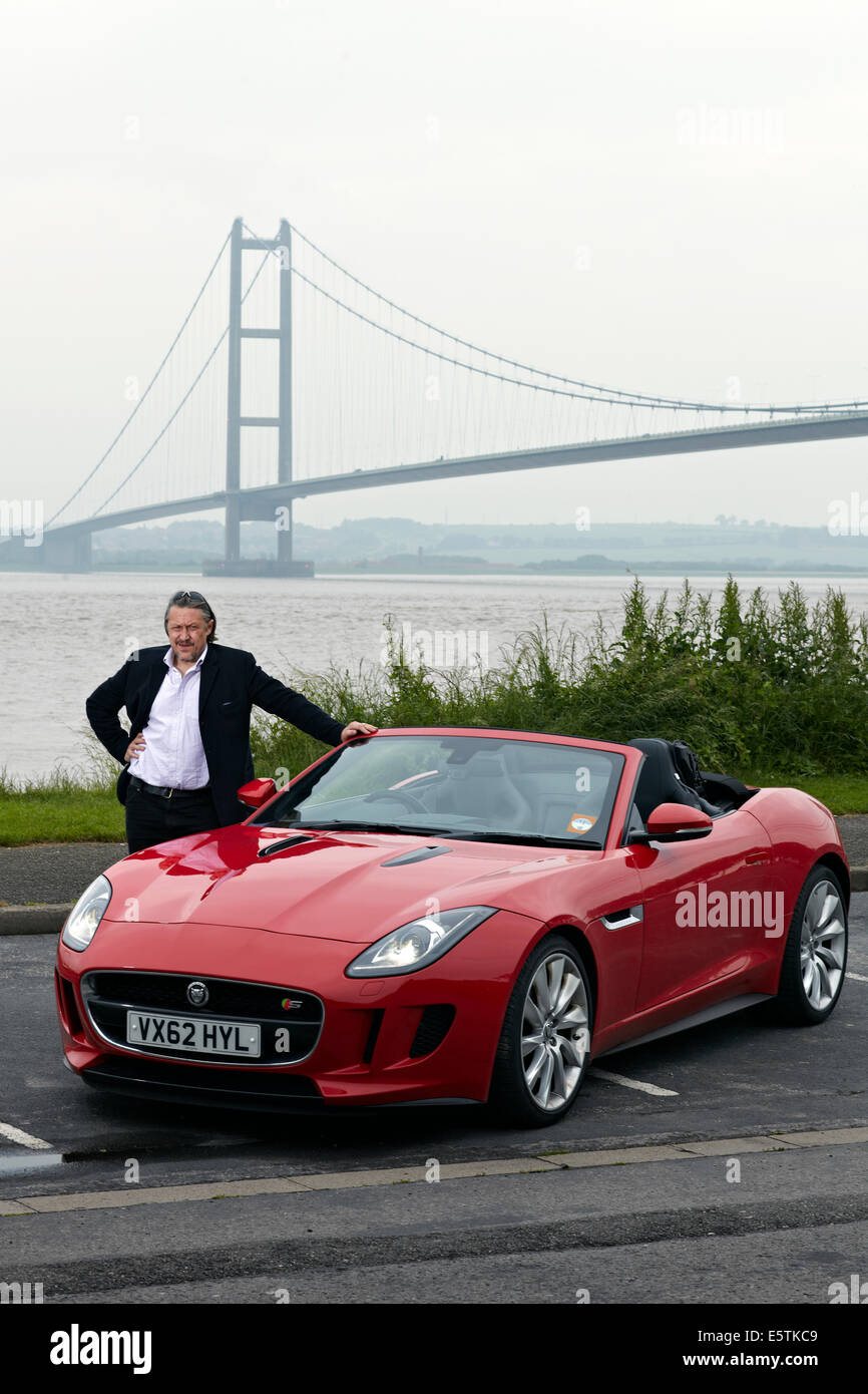 Journalist Robert Crampton test driving the new Jaguar F-type car in ...