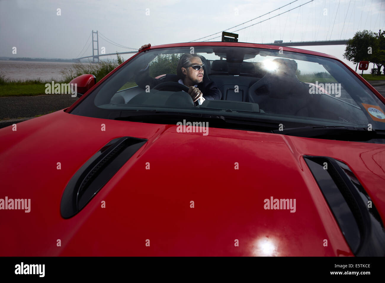 Journalist Robert Crampton test driving the new Jaguar F-type car in ...