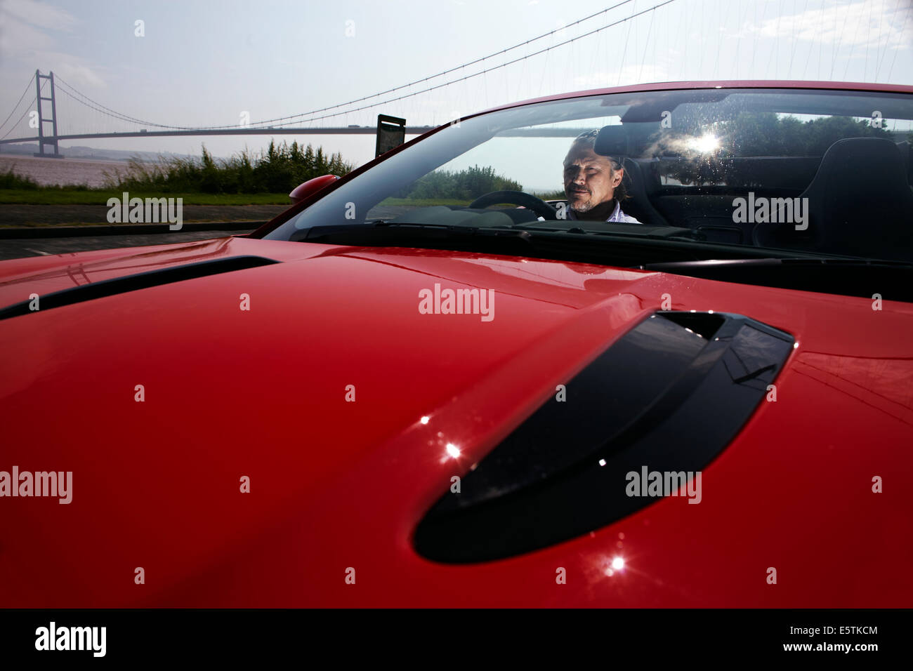 Journalist Robert Crampton test driving the new Jaguar F-type car in ...