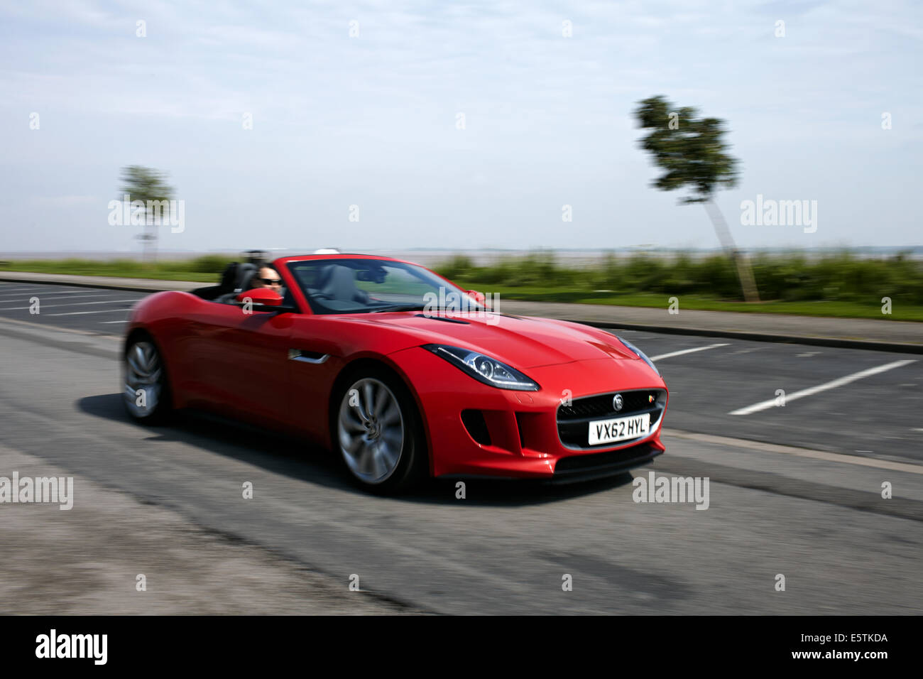 Journalist Robert Crampton test driving the new Jaguar F-type car in ...
