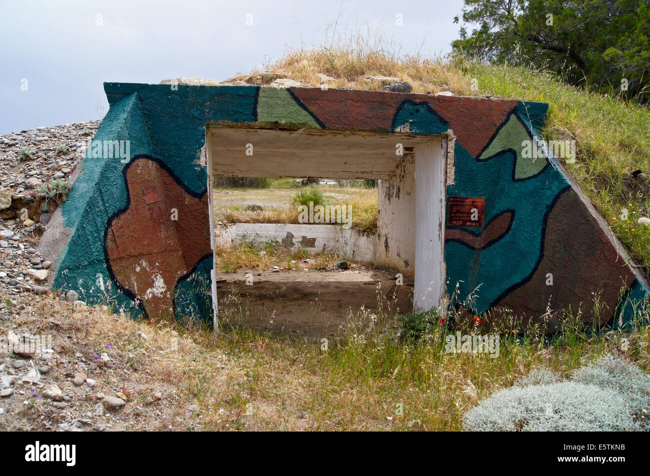 Empty abandoned gun emplacement on a beach, Kos, Greece Stock Photo - Alamy