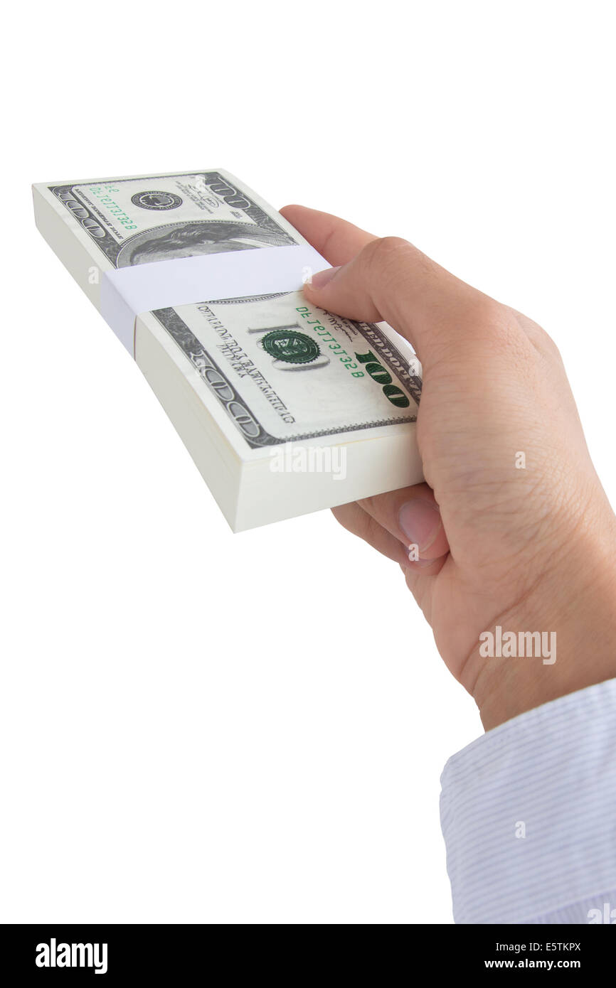 Hand giving money Stock Photo - Alamy