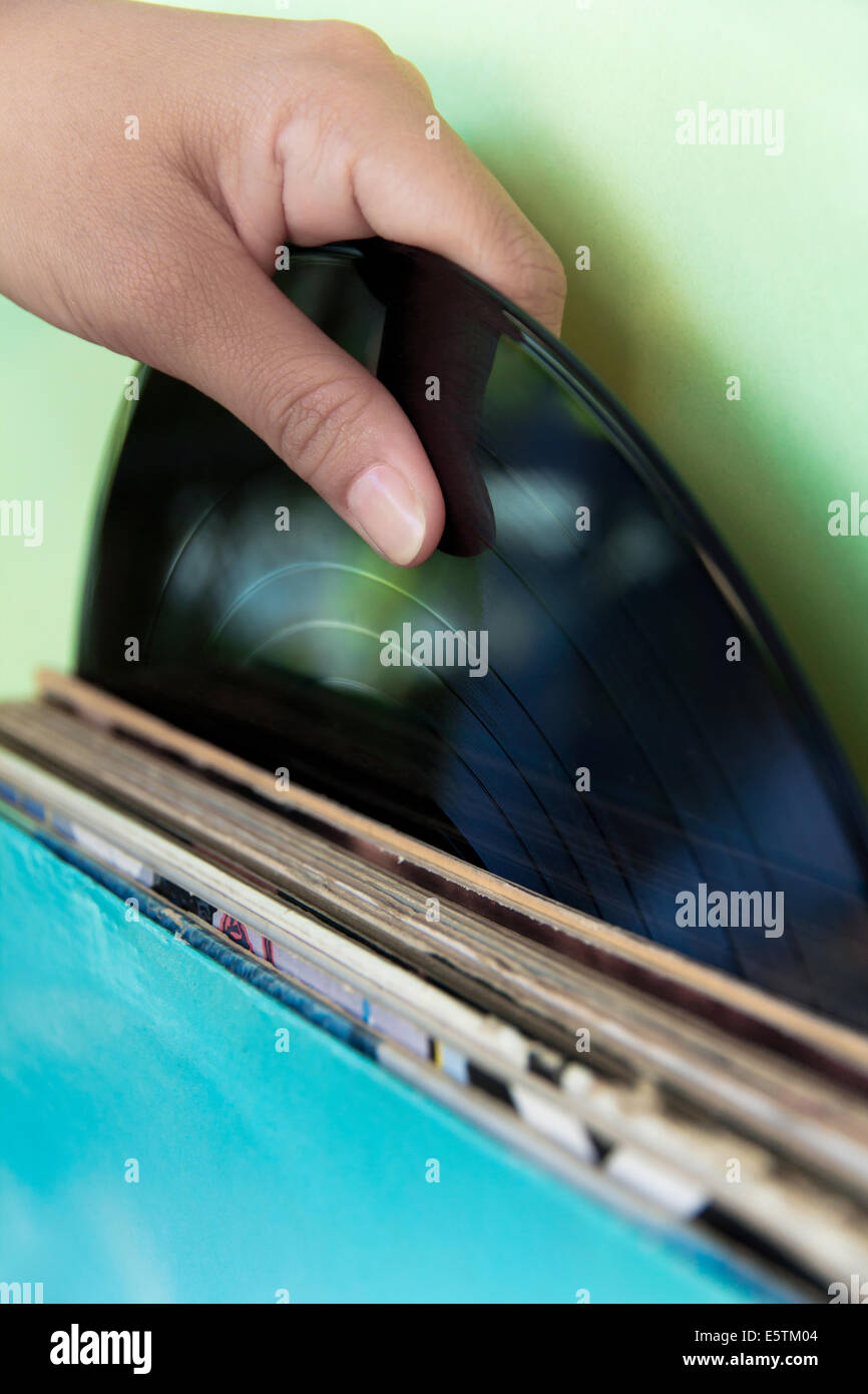 Holding A Record Stock Photo - Alamy