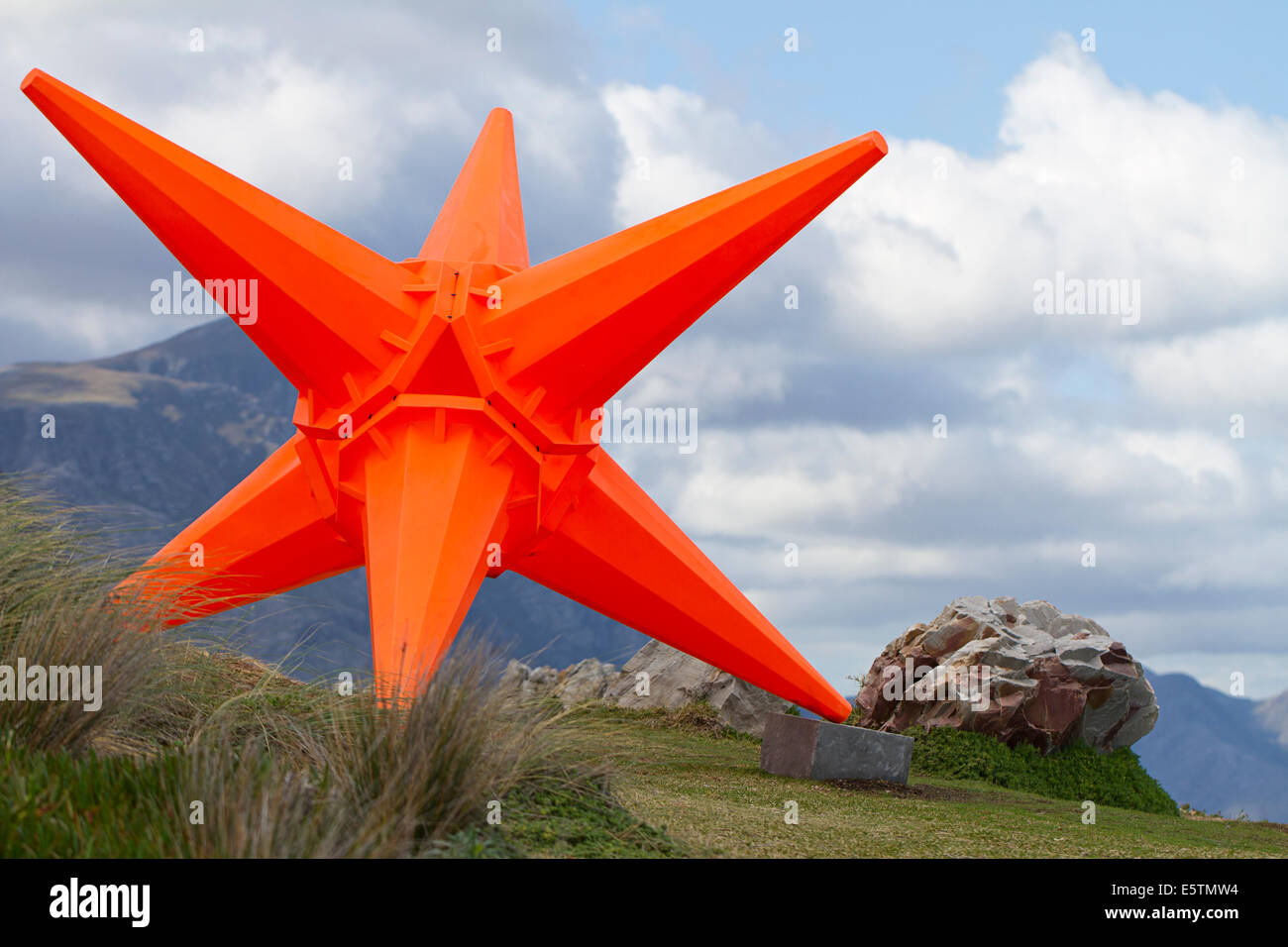 Weird modern sculpture of giant traffic cones Stock Photo - Alamy