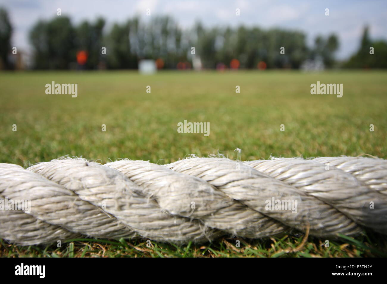 Cricket Generic boundary rope Stock Photo - Alamy