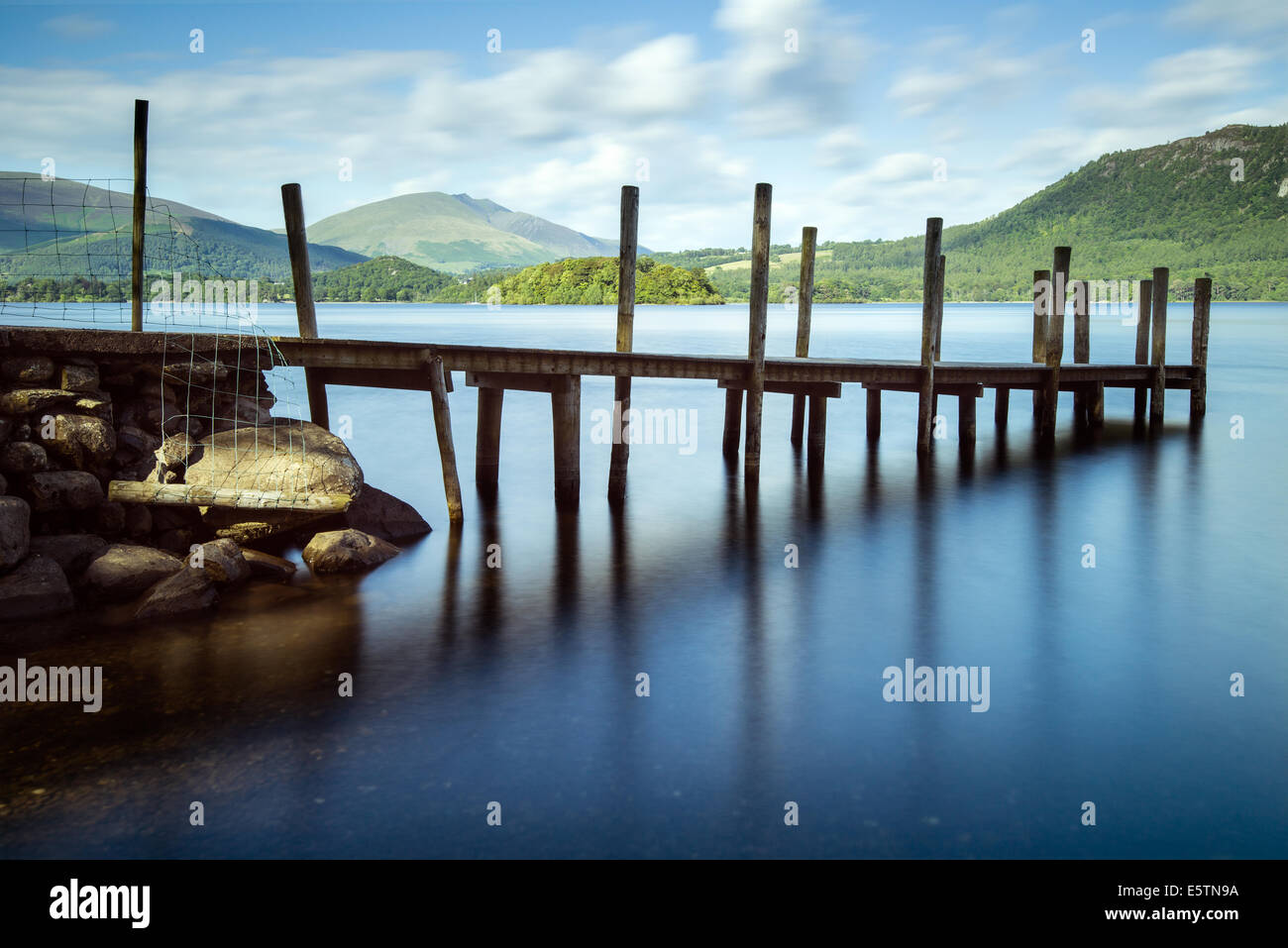 Brandlehow Jetty, Derwent Water, Lake District Stock Photo - Alamy