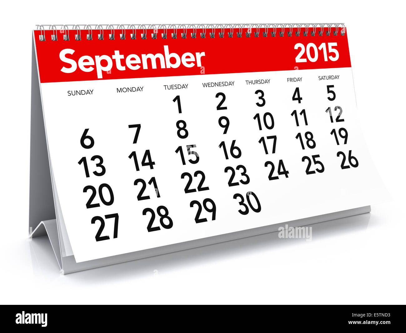 September 2015 calendar Cut Out Stock Images & Pictures - Alamy