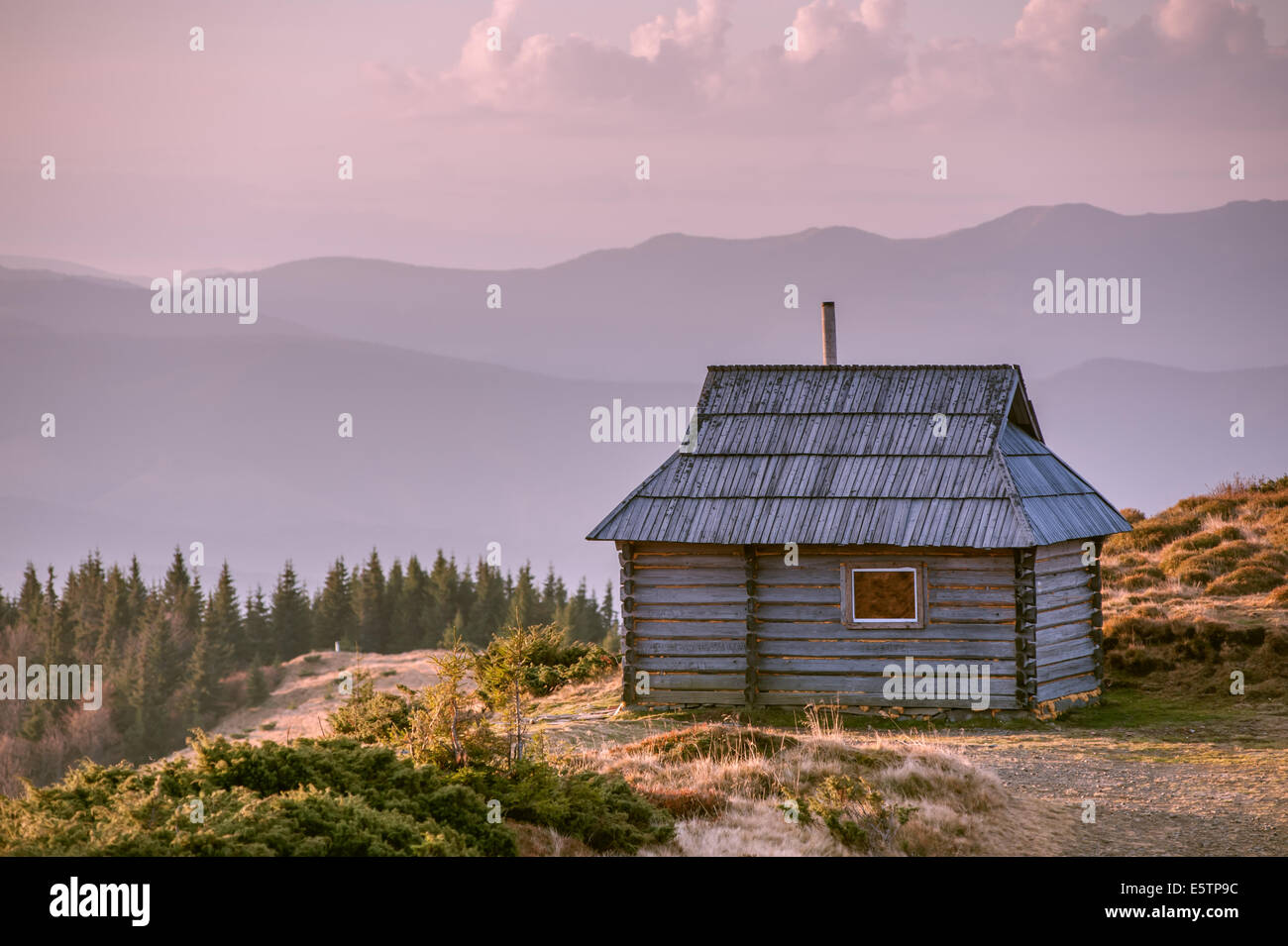alone house in autumn mountain Stock Photo - Alamy