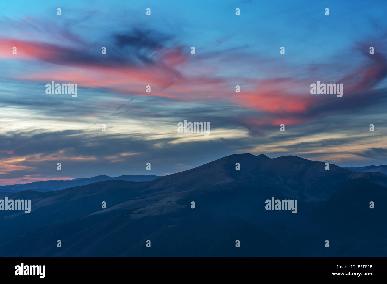 beauty purple sunset on mountain Stock Photo - Alamy