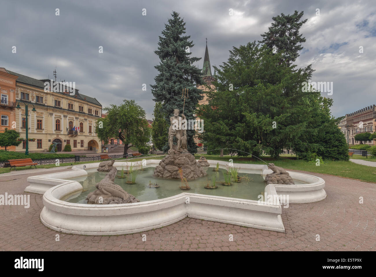 neptune monument in Presov, Slovakia Stock Photo - Alamy