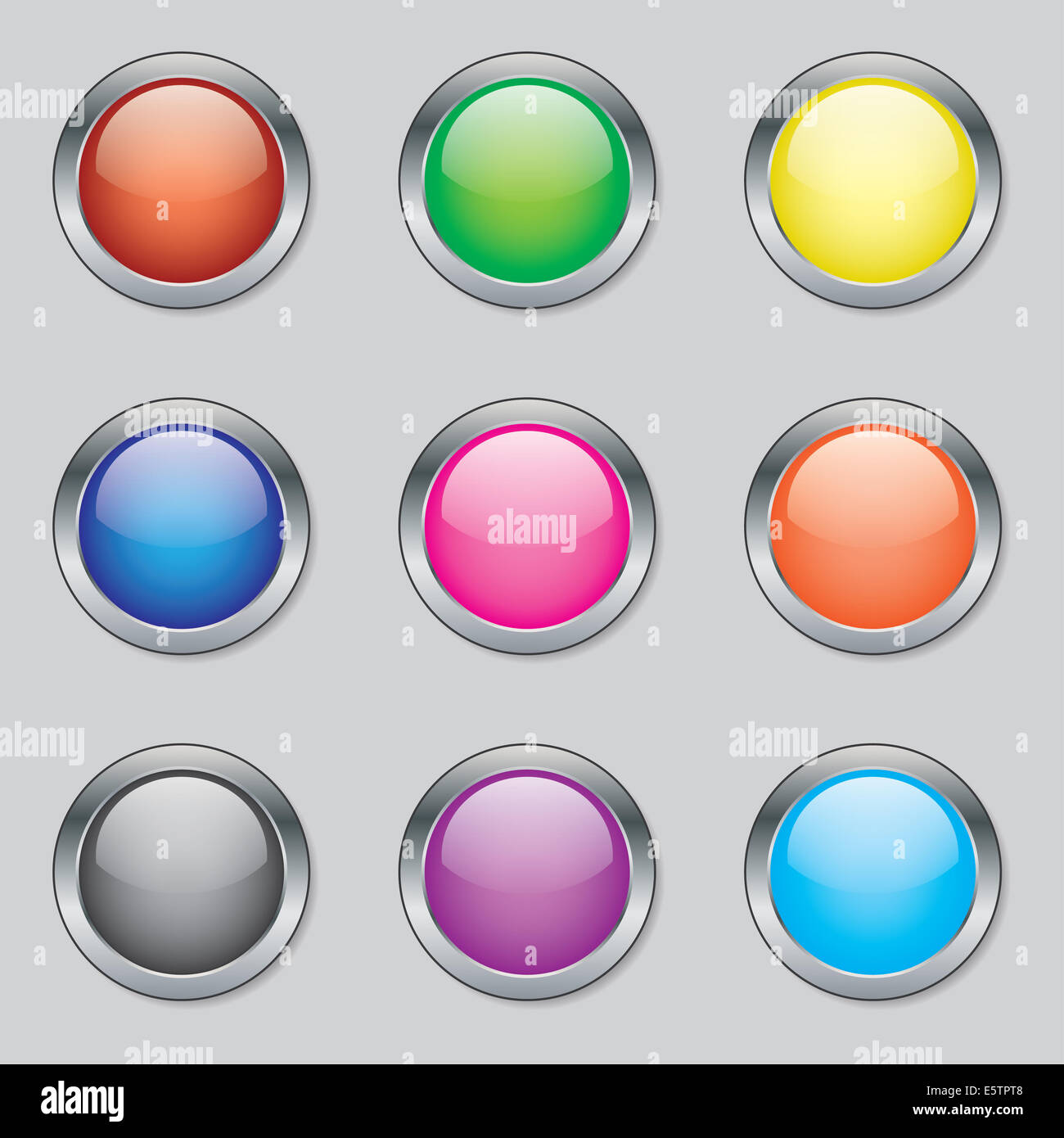 Round Web Buttons in Various Colours Stock Photo - Alamy